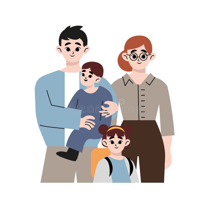 Double-income, Child-rearing Household Stock Vector - Illustration of ...