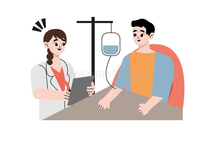 Doctor Check Patient Health Condition. Stock Vector - Illustration of ...