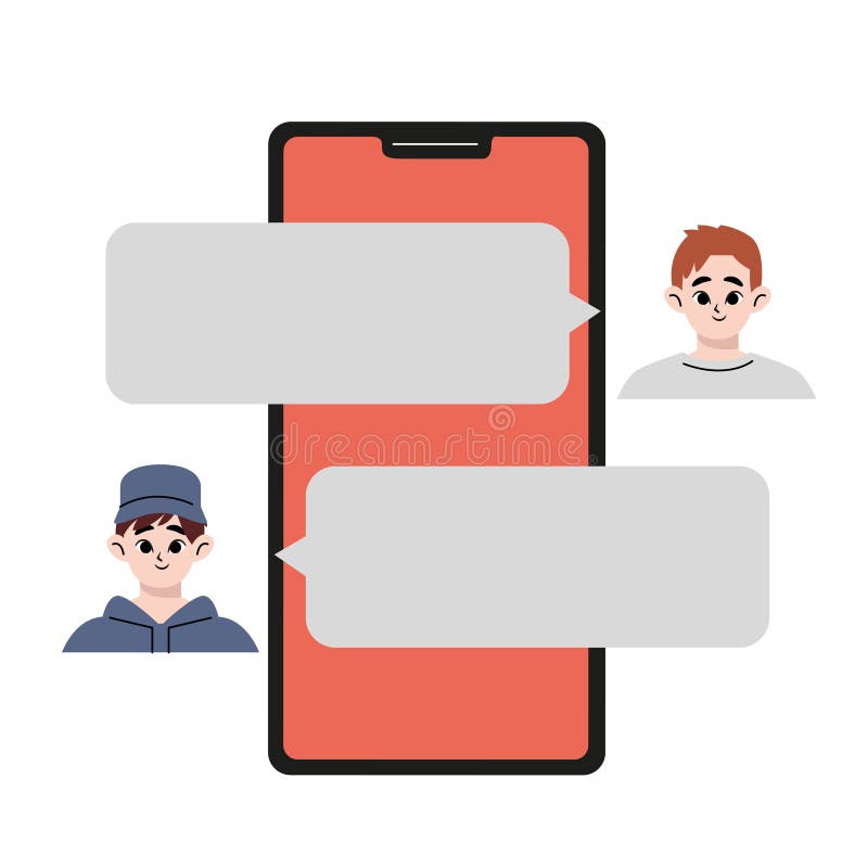 Chat messages smartphone, stock vector. Illustration of friend - 283167049