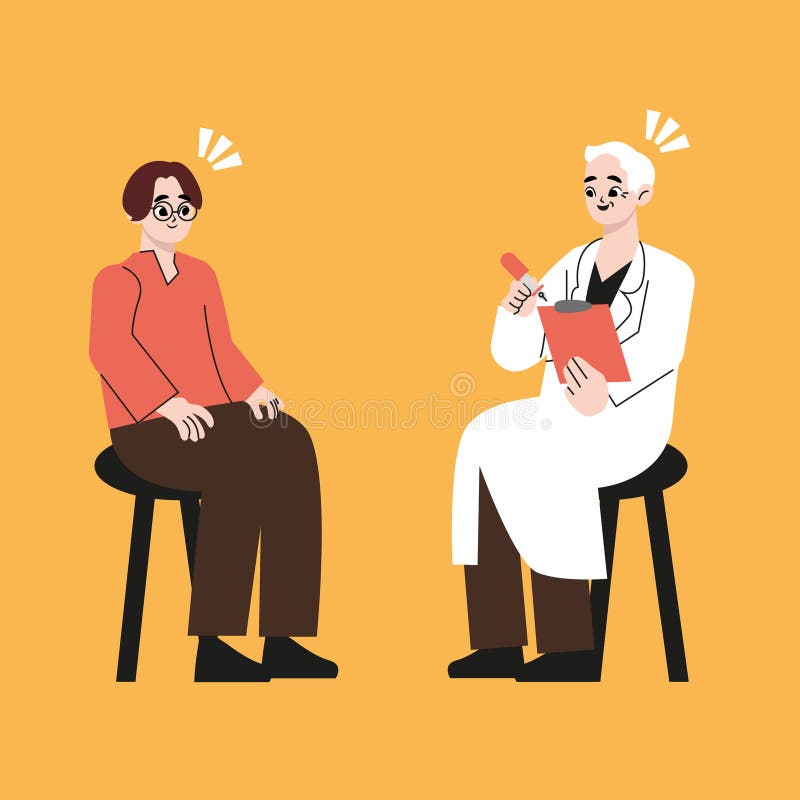 Man See Doctor for Check Himself Stock Vector - Illustration of concept ...