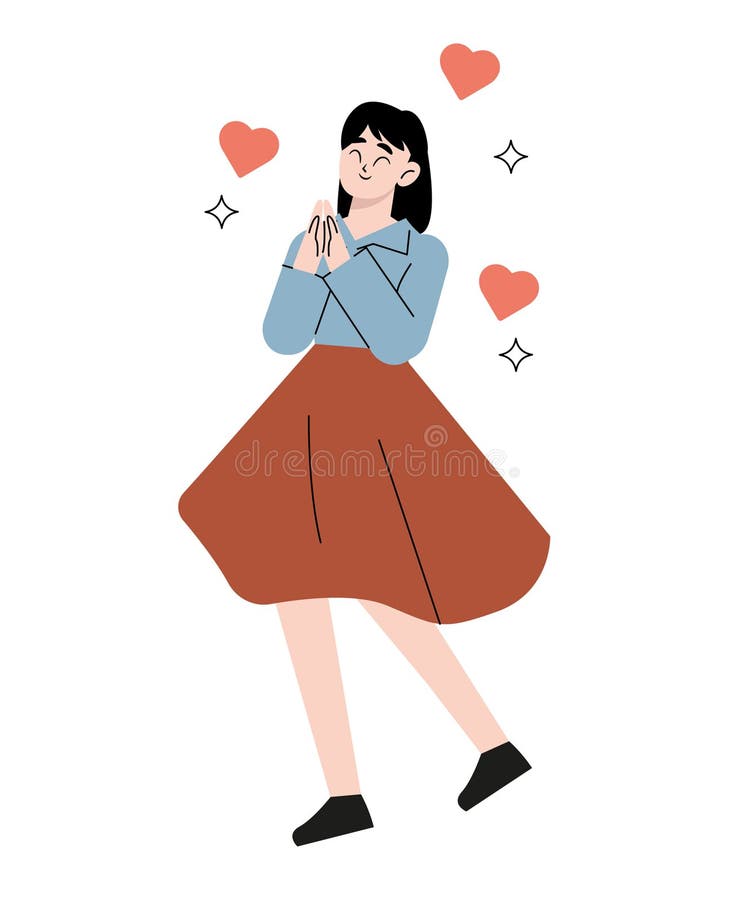 Woman with Hand on Kind Heart, Feeling Self Love, Bliss, Harmony ...