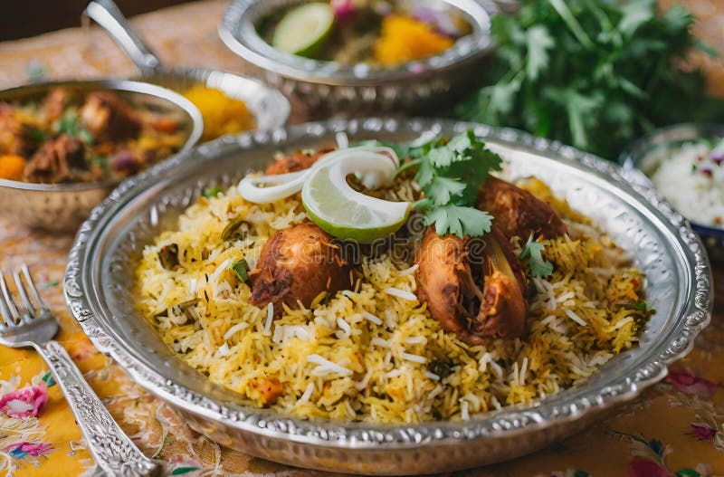 Karachi Biryani. Lunch Biryani Pakistani Food Classic Illustration ...