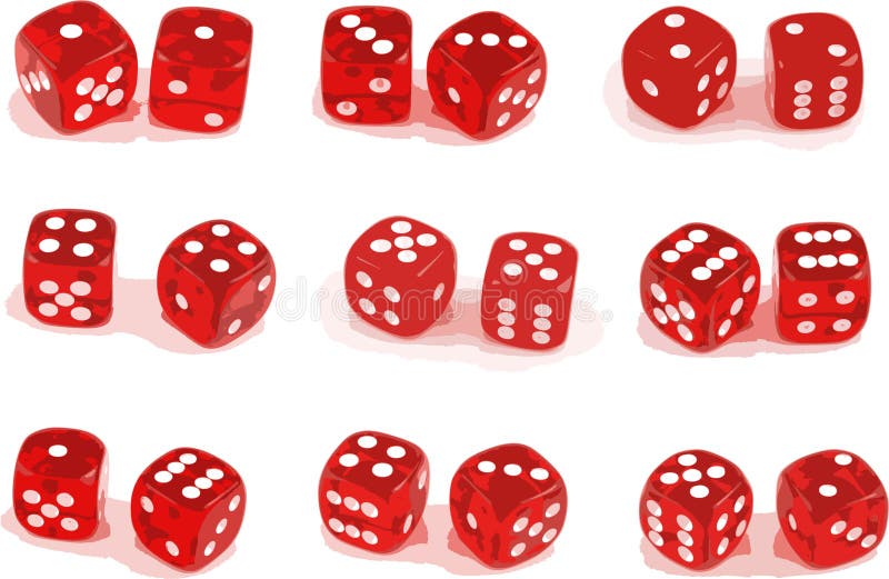 Dice in Several Positions and Colors Stock Vector - Illustration of ...