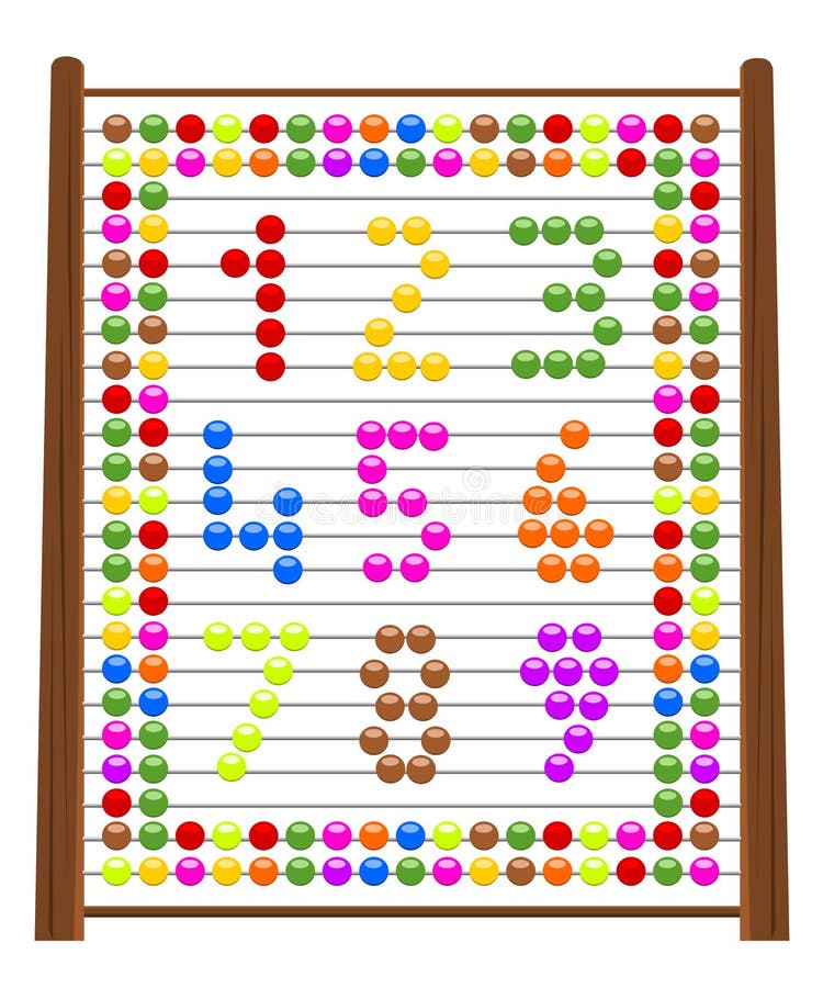 Illustration of Abacus with Numbers Stock Vector - Illustration of ...