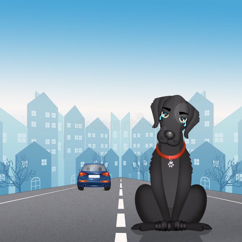 Illustration of Abandoned Dog Stock Illustration - Illustration of ...