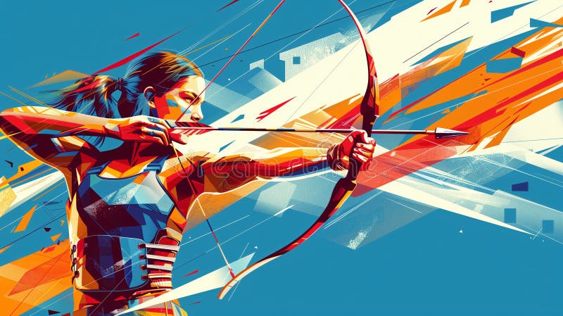 Illustration Abstract Archer Player Stock Illustration - Illustration ...