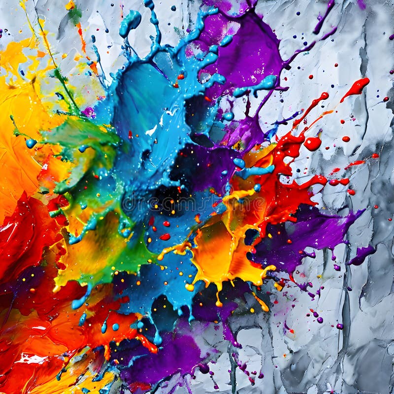 Illustration of Abstract Art Showcasing a Dynamic Splash of Colors ...