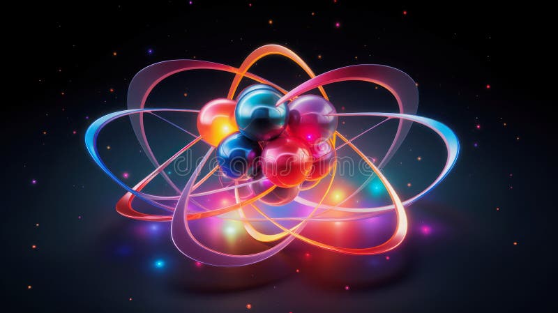 Illustration of an Abstract Atom Representation Stock Image - Image of ...