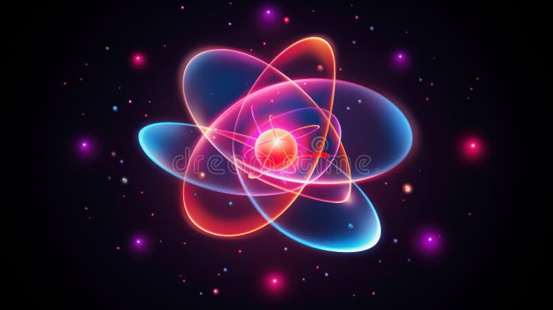Illustration of an Abstract Atom Representation Stock Photo - Image of ...