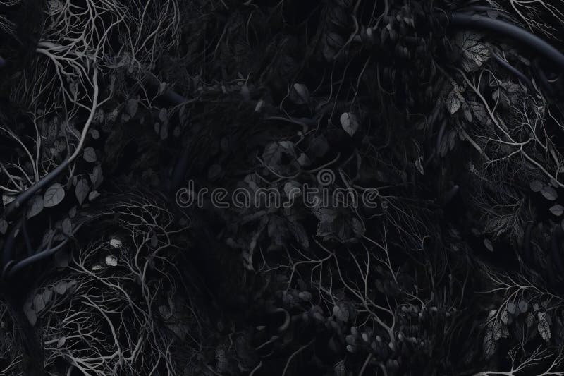 Illustration of Abstract Background with Black Branches and Leaves ...