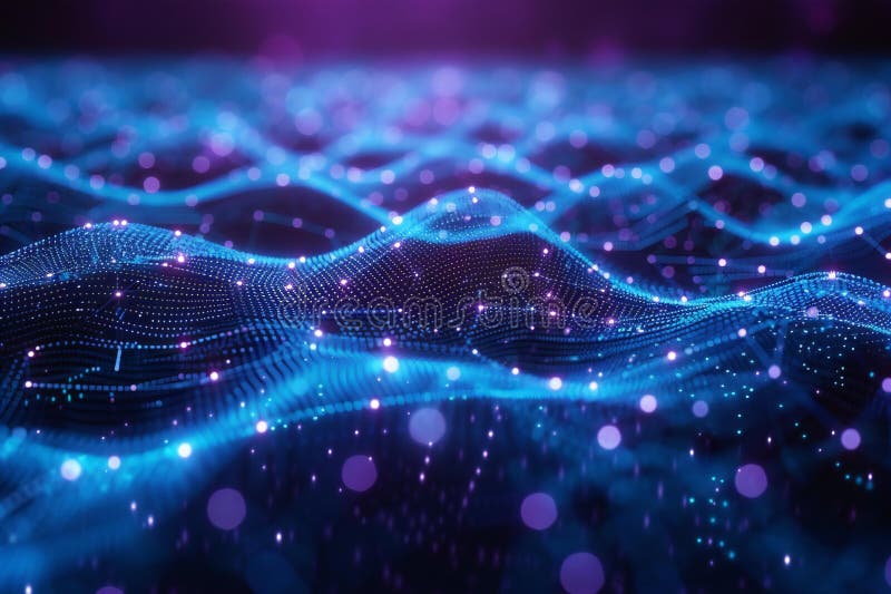 Abstract Background with Blue Digital Connections in the Form of Neural ...
