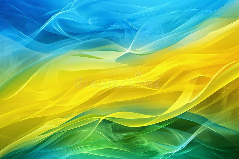 Abstract Background with Blue, Yellow and Green Wavy Lines Stock ...