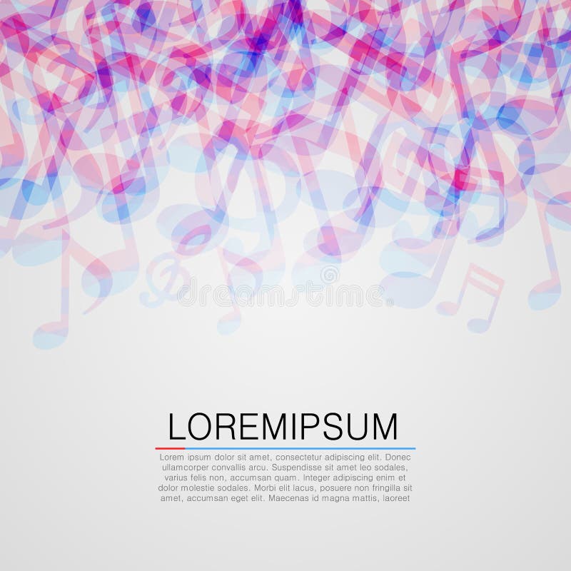 Illustration of an Abstract Background with Colorful Music Notes Stock ...