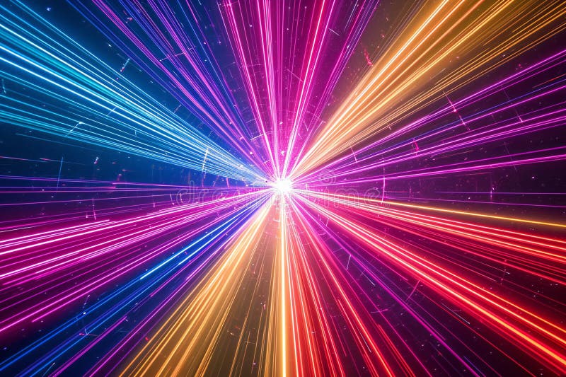 Abstract Background with Colorful Rays of Light Stock Illustration ...