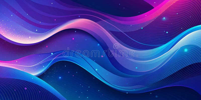 Illustration of Abstract Background with Flowing Waves Blue and Purple ...