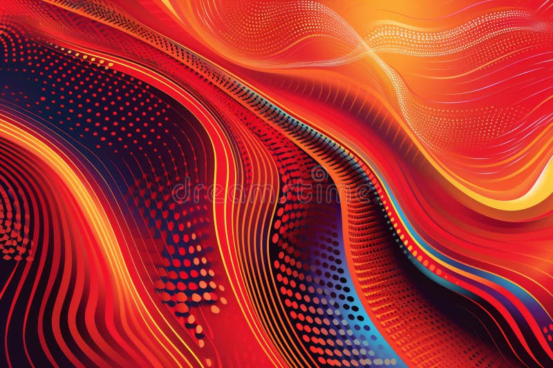 Abstract Background with Red, Orange and Blue Lines Stock Illustration ...