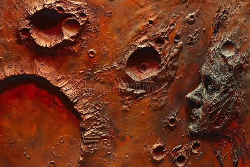 Abstract Background of Rusty Metal with Holes in the Form of a Skull ...