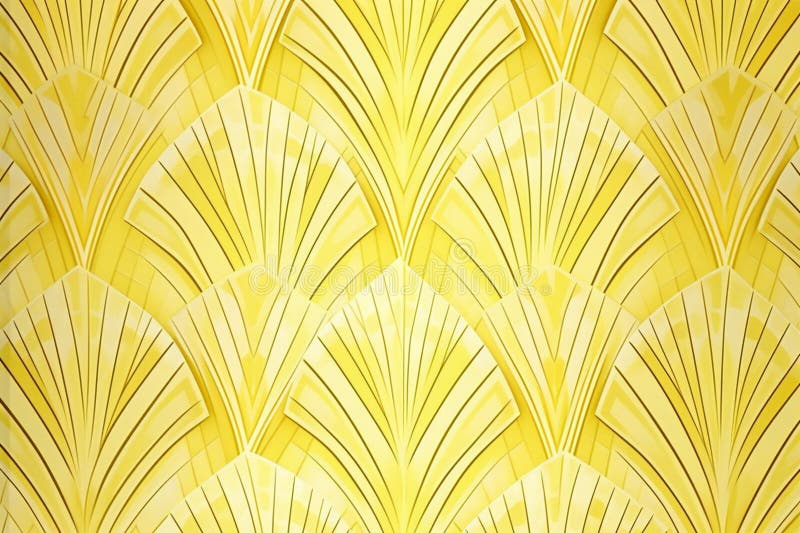Abstract Background of Yellow Color with a Pattern of Curved Lines in ...