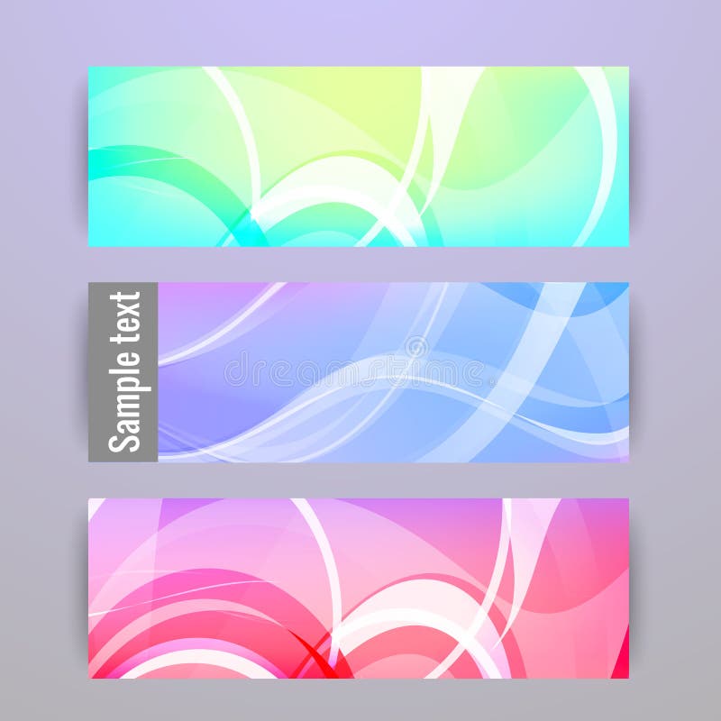 Illustration of Abstract Banner Design for Website, Beautiful Lines ...