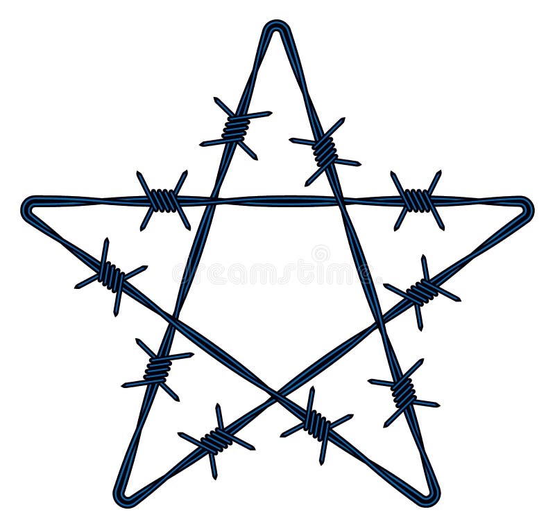 Barbed wire star stock vector. Illustration of symbol - 259854169