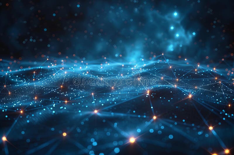 Illustration of Abstract Blue Background with Polygonal Connection ...