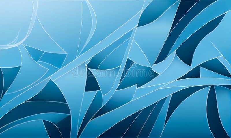 Abstract Blue Background with White Geometrical Shape Lines. Generative ... Abstract Blue Background with White Geometrical Shape Lines. Generative ...