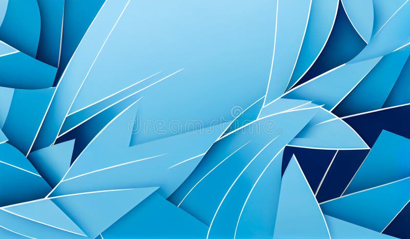 Abstract Blue Background with White Geometrical Shape Lines. Generative ... Abstract Blue Background with White Geometrical Shape Lines. Generative ...