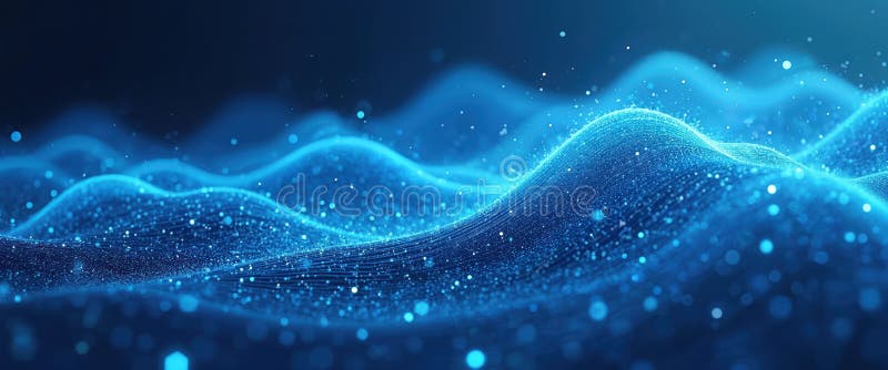 Illustration of Abstract Blue Glow Wave. Digital Graph of Wave Motion ...