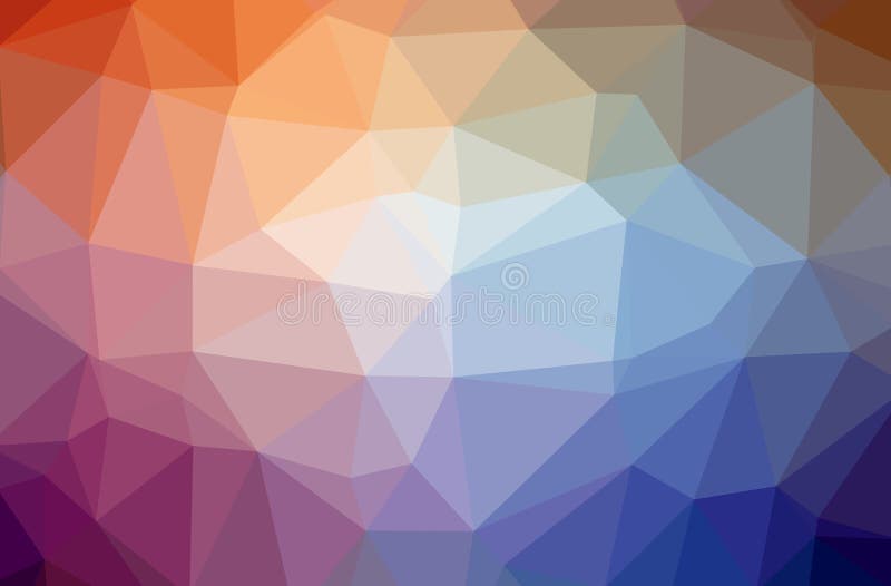 Illustration of Abstract Blue and Orange Horizontal Low Poly Background ...