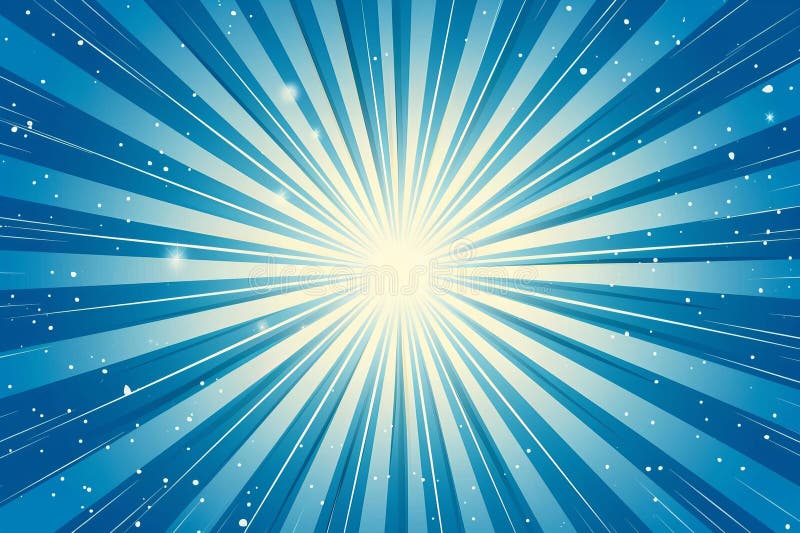 Abstract Blue Rays in the Background with a White Center, Illustration ...
