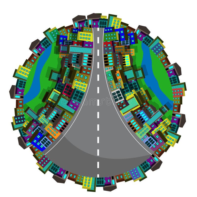 Urbanization Concept With Globe And City Stock Vector - Illustration of ...