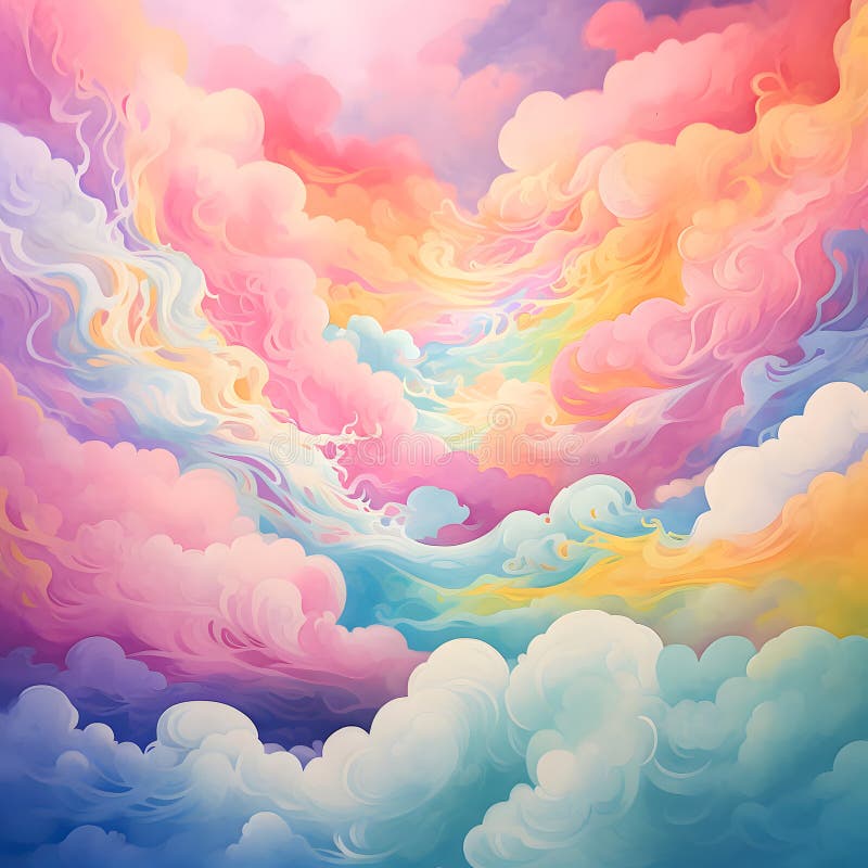 Illustration of Abstract Colorful Cloud in the Sky. Generative AI ...
