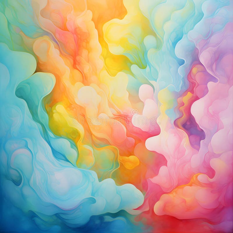 Illustration of Abstract Colorful Cloud in Watercolor Style. Generative ...