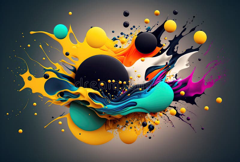 Illustration, Abstract Composition of Different Colored Elements, Image ...