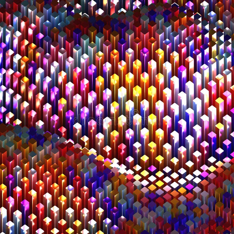 Illustration of Abstract 3D Background from Multi-colored Shapes, AI ...