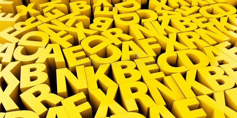 Illustration of Abstract 3D Letter Background Computer Generated Render ...