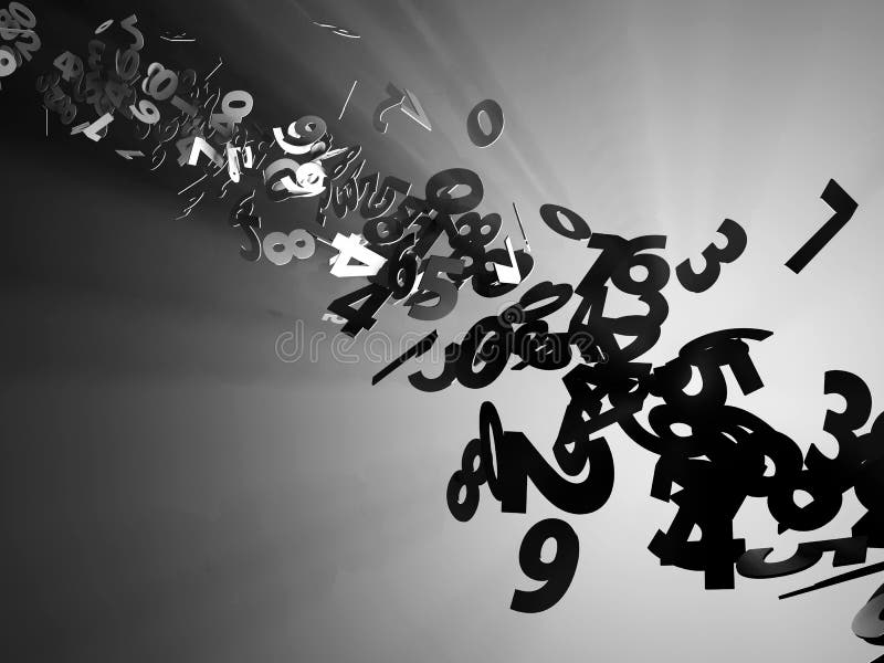 Illustration of Abstract 3D Numbers Background Computer Generated ...