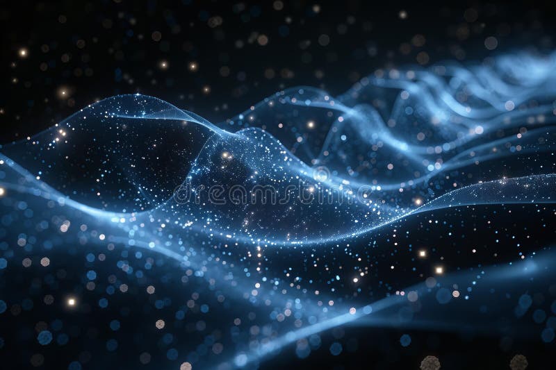 Illustration of Abstract Dark Background with Digital Connections and ...