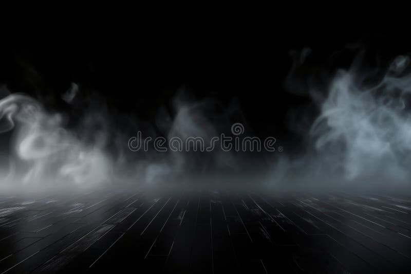 Abstract Dark Background with Smoke and Floor, Stock Illustration ...