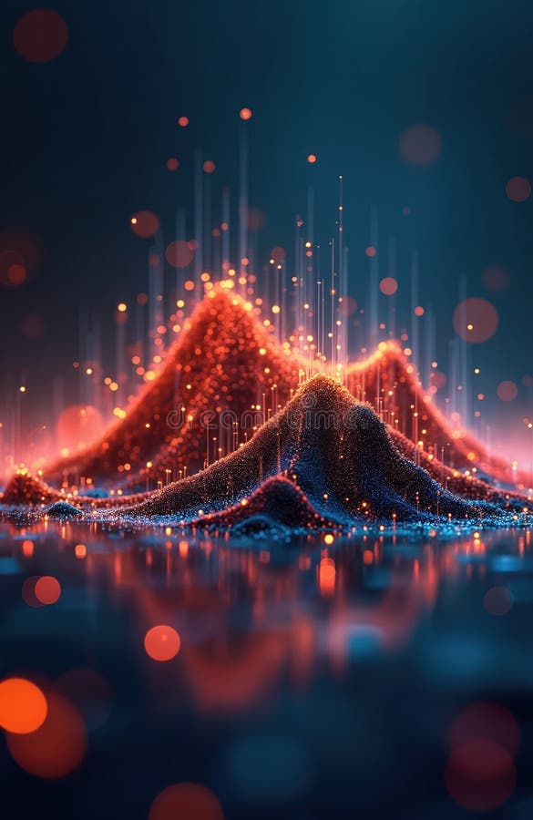 Illustration of Abstract Data Visualization with Digital Landscape ...