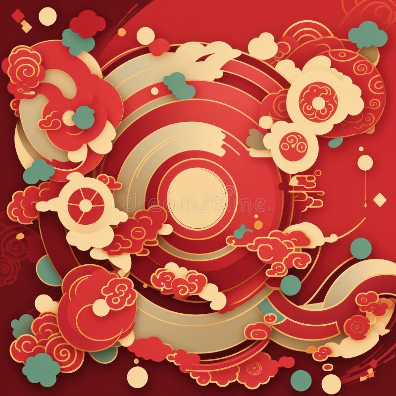 Decorative Chinese Style Red Background Stock Illustration ...