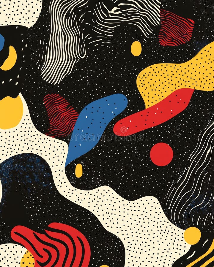 Illustration of Abstract Design Line Art in a Variety of Colors Stock ...