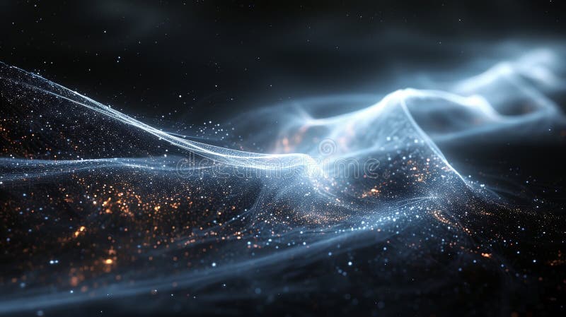 Illustration of Abstract Digital Background with Particles and Wave ...