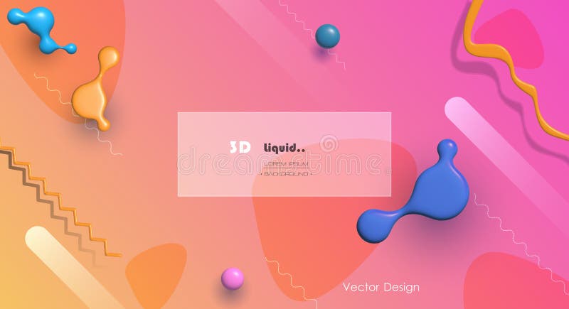 Illustration Abstract Dynamic Liquid-fluid Shape, Gradient Color ...