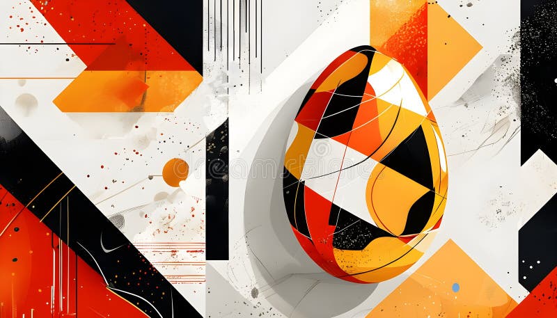 Illustration of an Abstract Easter Egg Design with Modern Geometric ...