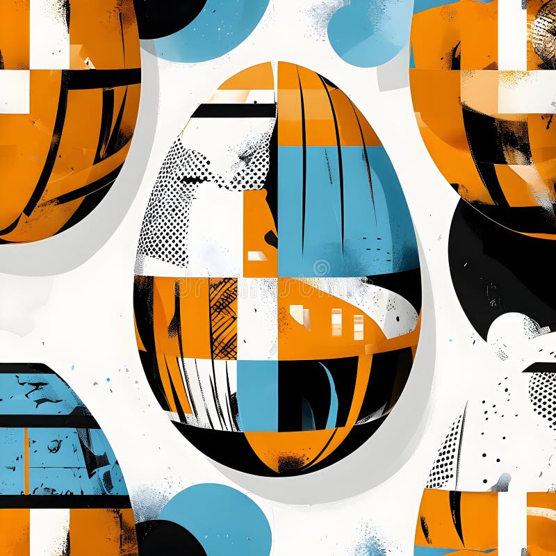 Illustration of an Abstract Easter Egg Design with Modern Geometric ...