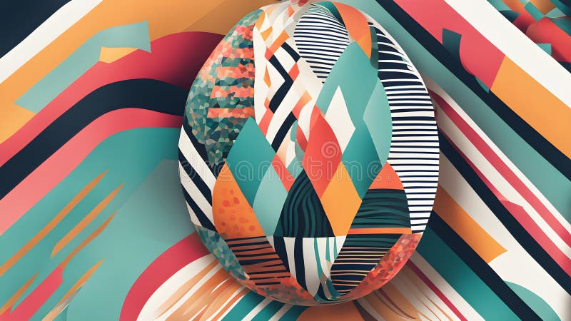 Illustration of an Abstract Easter Egg Design with Modern Geometric ...