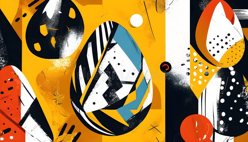 Illustration of an Abstract Easter Egg Design with Modern Geometric ...