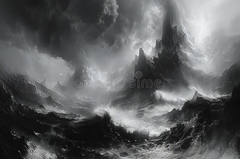 Illustration of Abstract Expressionist Art Style , Slash, Black and ...