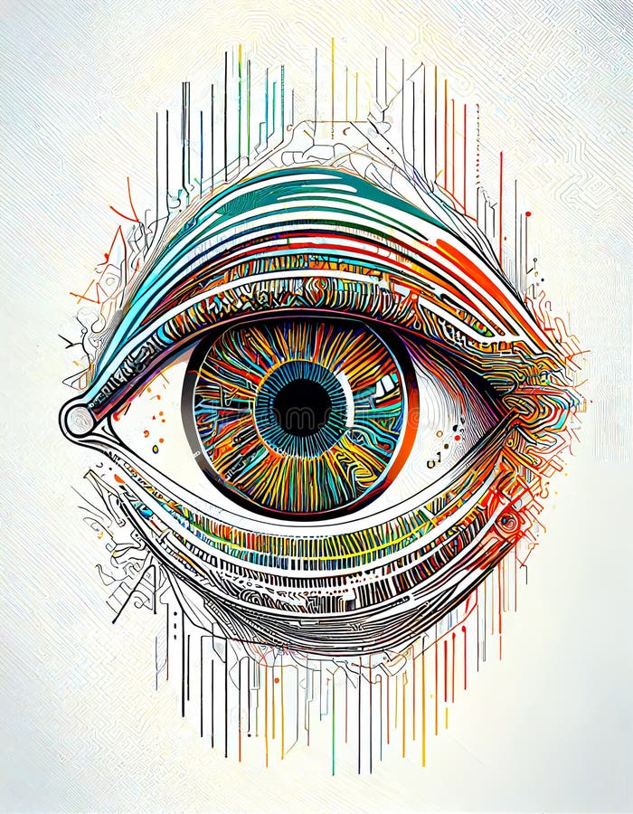 An Illustration of Abstract Eye Design with Circuit Lines, Technology ...